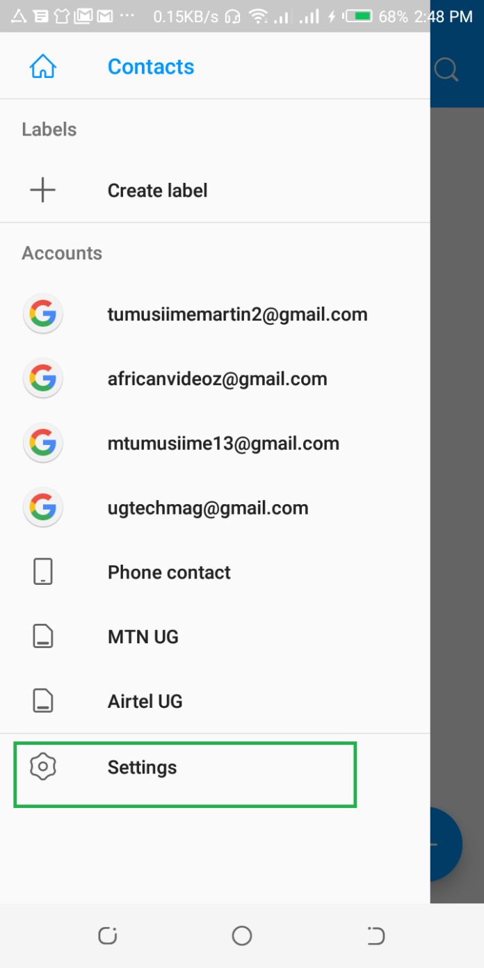 How to import contacts from Gmail to android - Ug Tech Mag