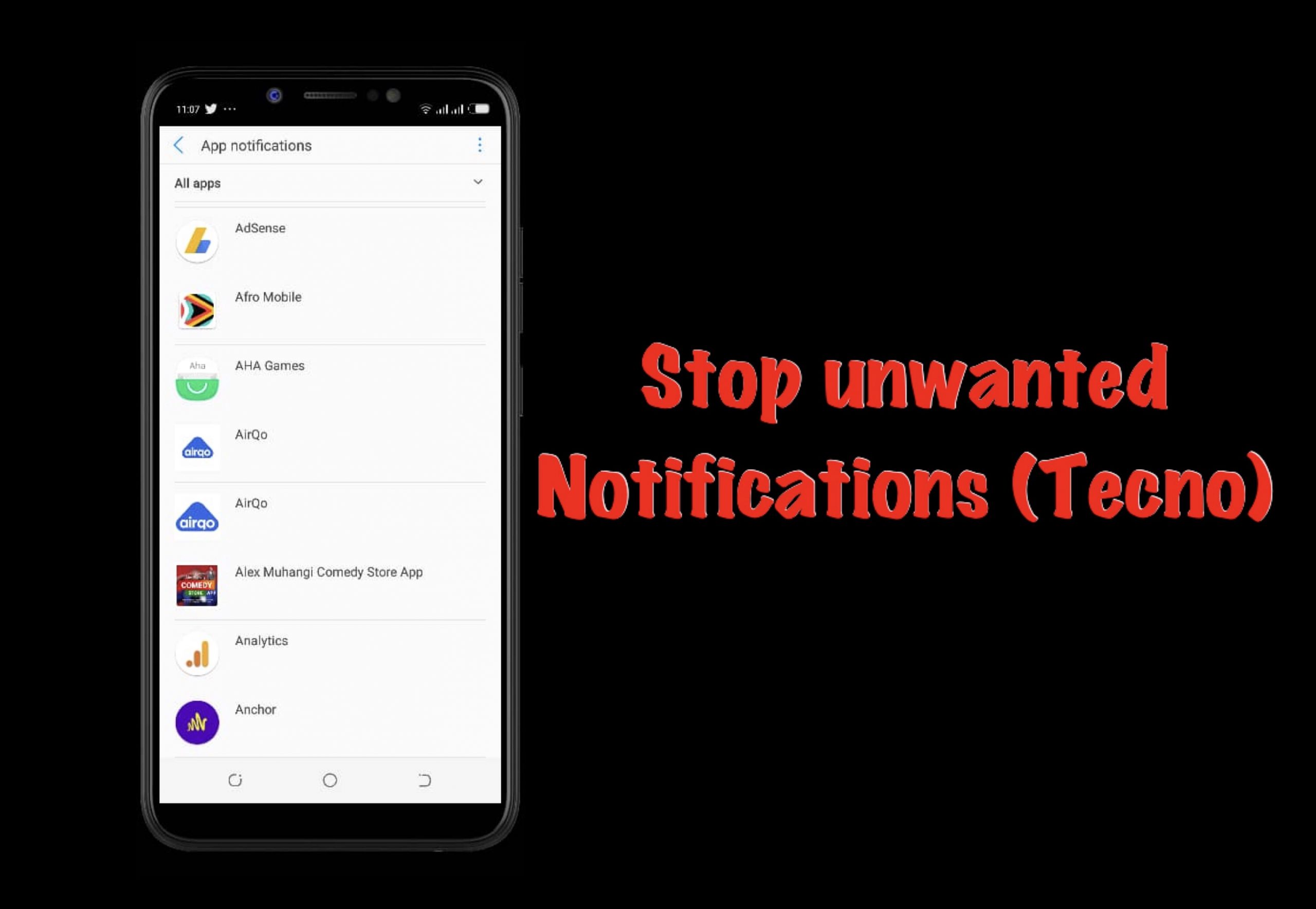 How to Stop Unwanted Notifications on your Tecno Phone Notification Bar