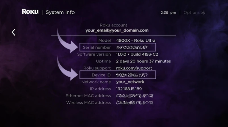 How to Find the Model or Serial Number of the Roku Streaming Player