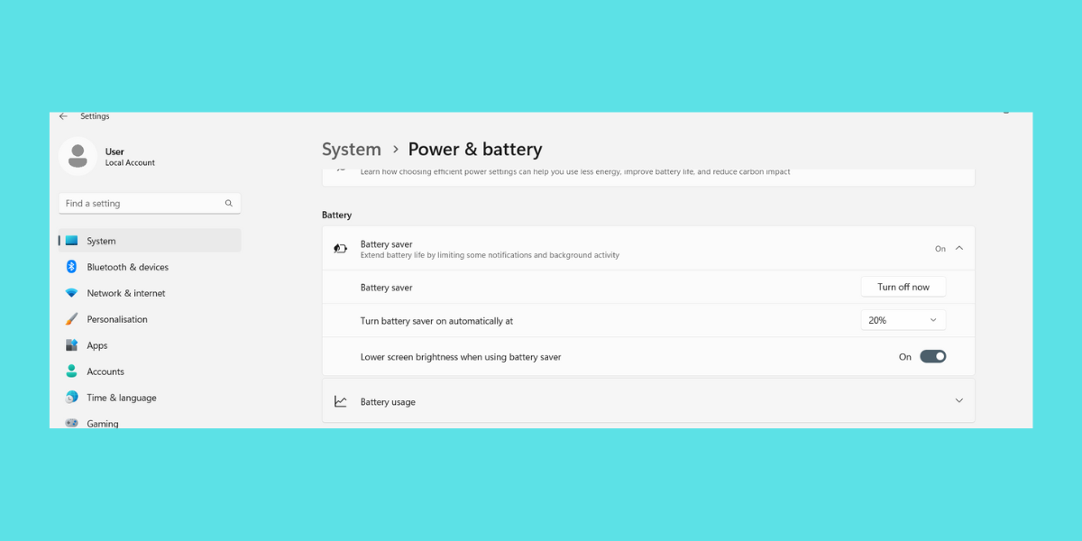 How to Enable Battery Saver Mode in Windows 11