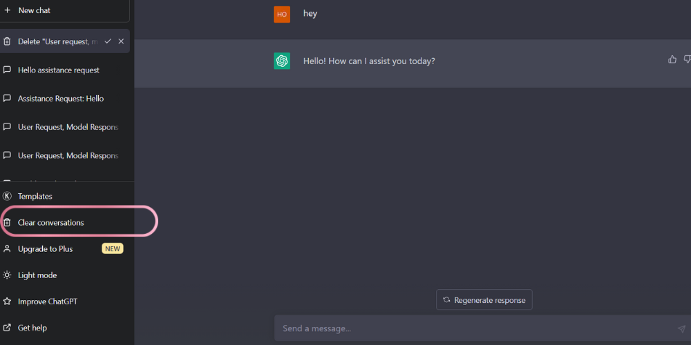 How to Delete Chat GPT Conversation History