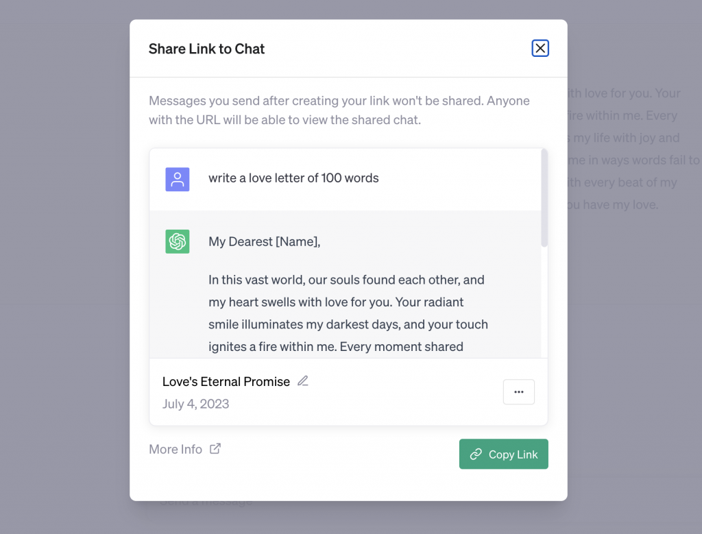 How to Share Links to Your ChatGPT Chats