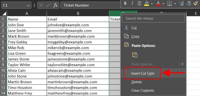 How to Swap Columns in Excel