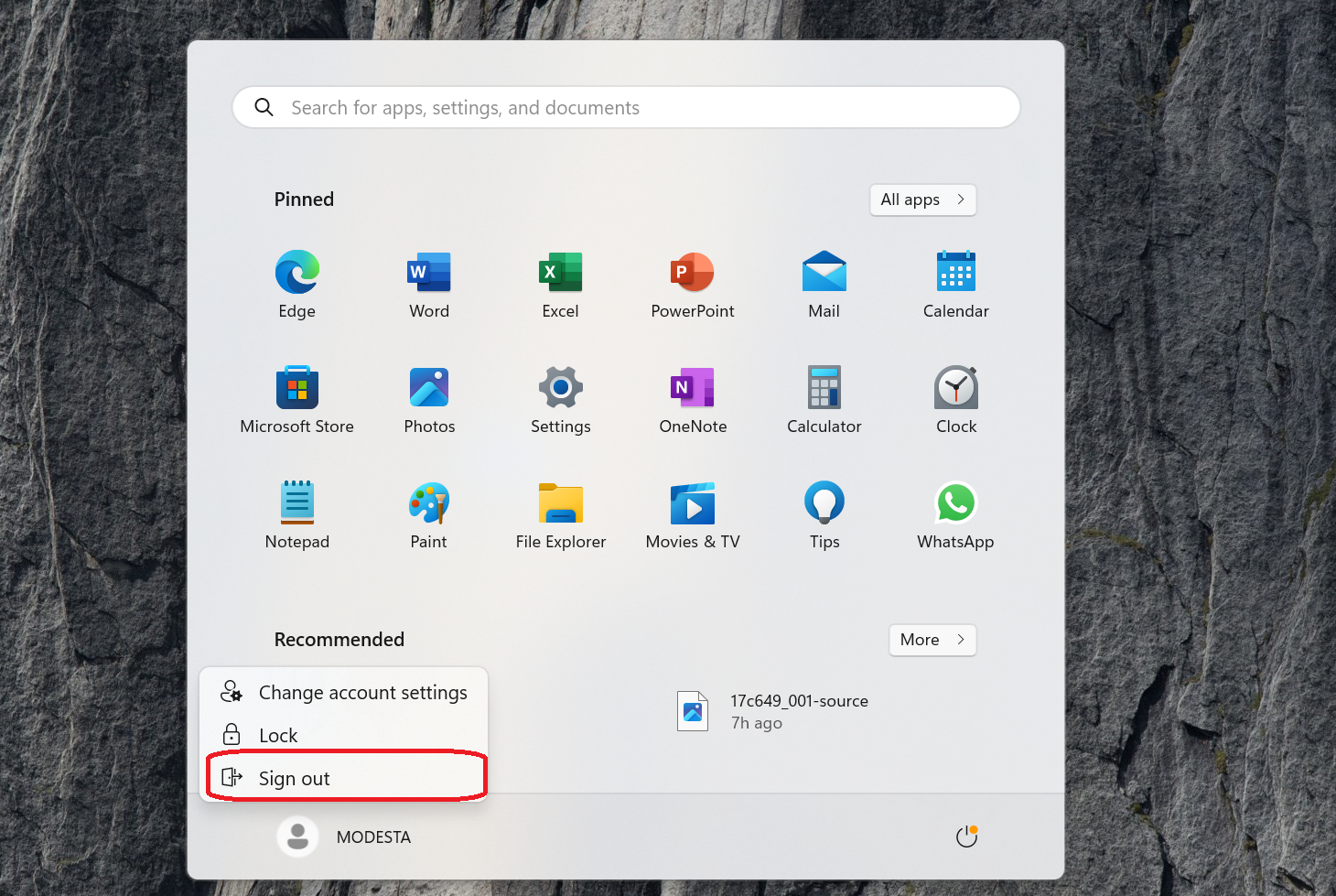 How to Signout of Windows 11